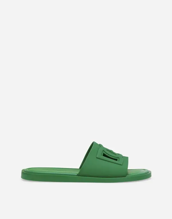 Dolce & Gabbana Rubber Beachwear Slides - Green