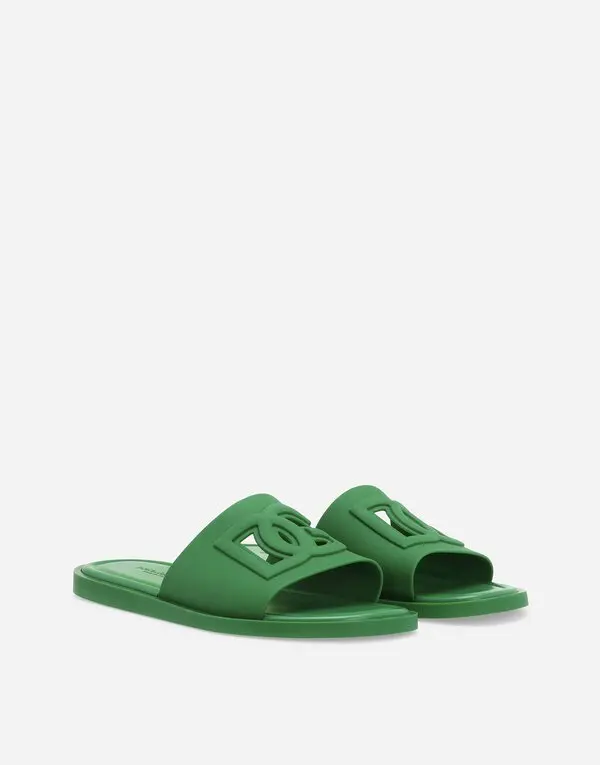 Dolce & Gabbana Rubber Beachwear Slides - Green