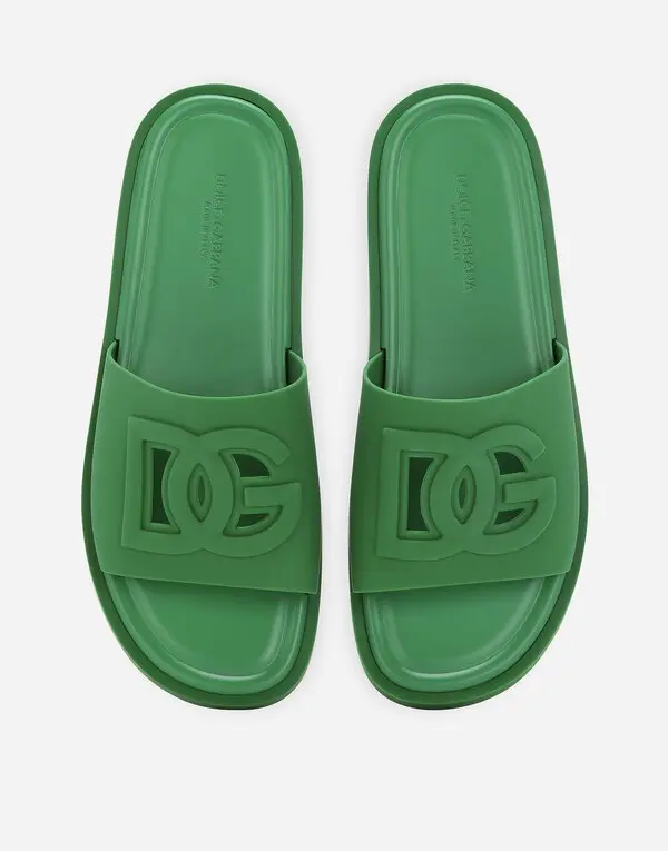 Dolce & Gabbana Rubber Beachwear Slides - Green