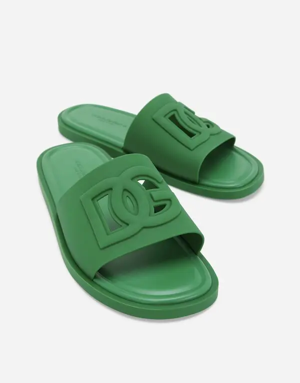 Dolce & Gabbana Rubber Beachwear Slides - Green