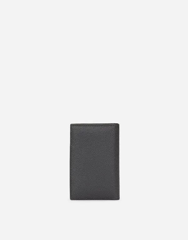 Dolce & Gabbana Dauphine-print Calfskin Bifold Card Holder - Grey