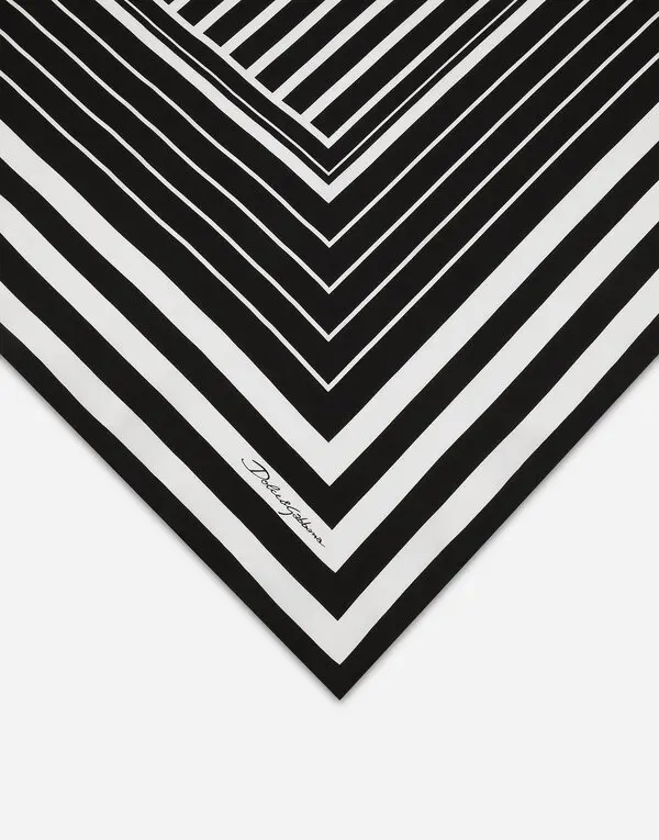 Dolce & Gabbana Silk Twill Scarf With Striped