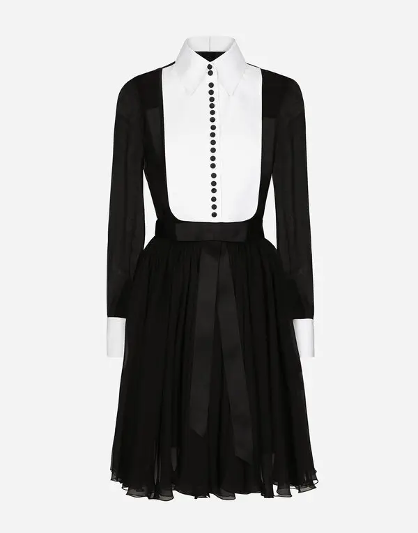 Dolce & Gabbana Silk Chiffon Midi Shirt Dress