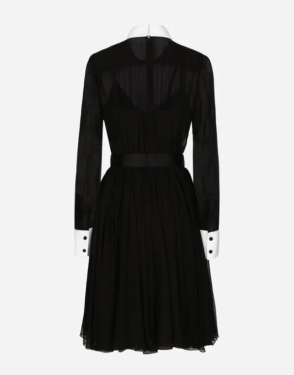 black silk chiffon dress Ceil Chapman 1950's Black Silk Chiffon Ruched Cocktail Dress – THE WAY WE  WORE main image 0