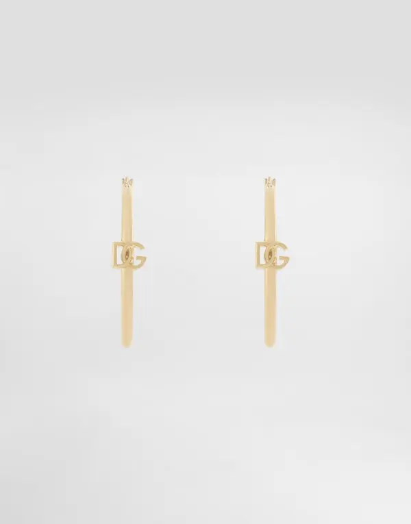 Dolce & Gabbana Dg Logo Creole Hoop Earrings - Gold