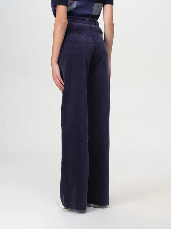 Emporio Armani Wide Leg Corduroy Pants - Blue
