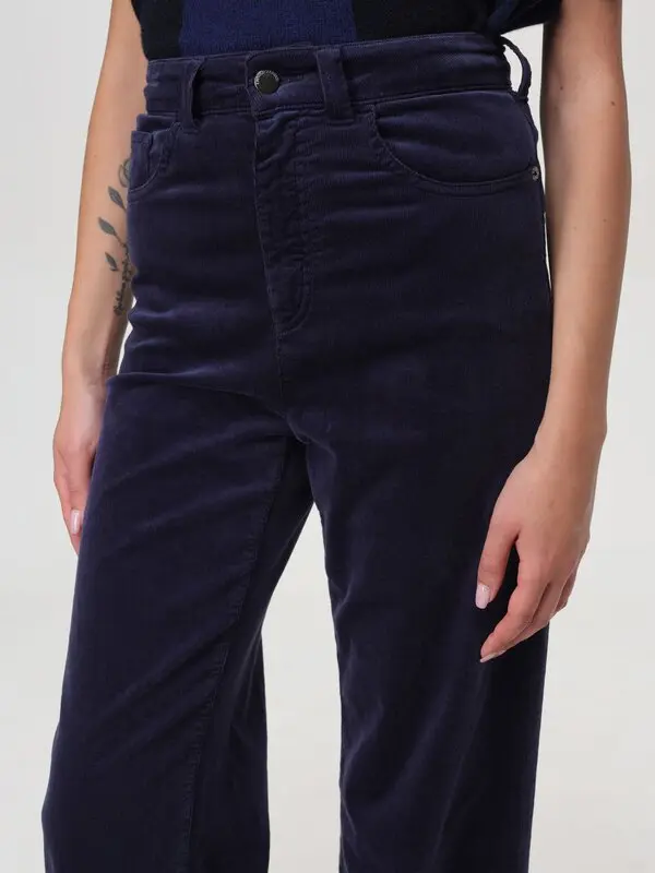 Emporio Armani Wide Leg Corduroy Pants - Blue