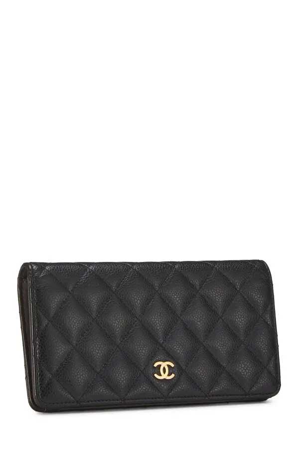 Chanel Quilted Caviar Classic Long Yen Wallet