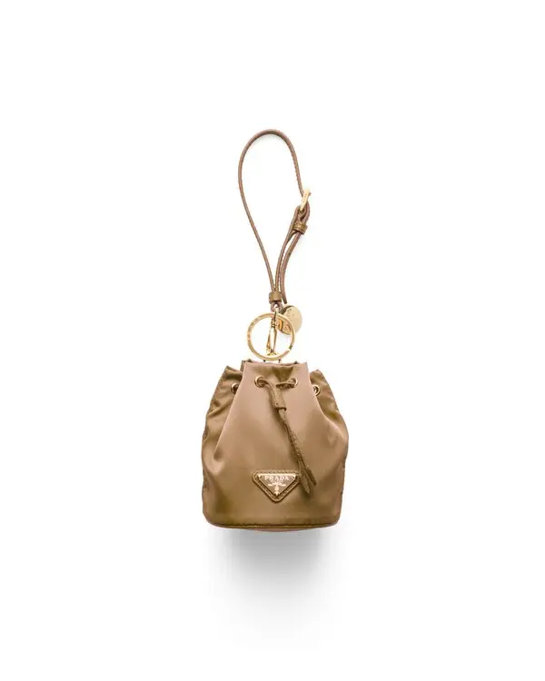 Prada Re-nylon Icon Keychain Charm - Brown