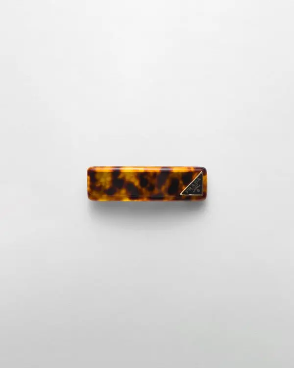 Prada Plexiglas Hair Clip - Honey/tortoiseshell