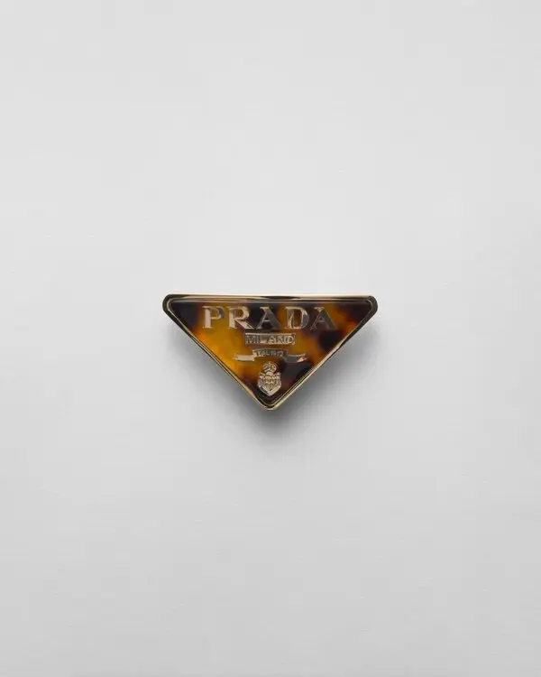 Prada Plexiglas And Metal Hair Clip - Honey/Tortoiseshell