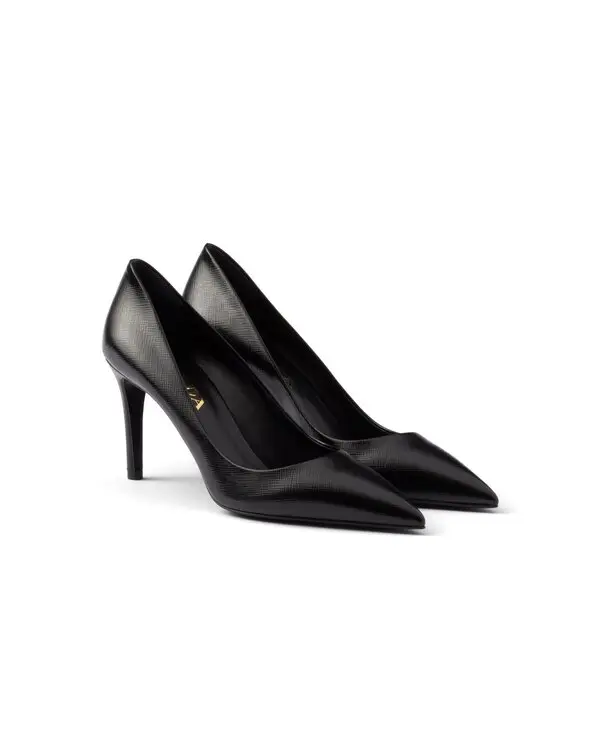 Prada Patent Saffiano Leather Pumps - Black