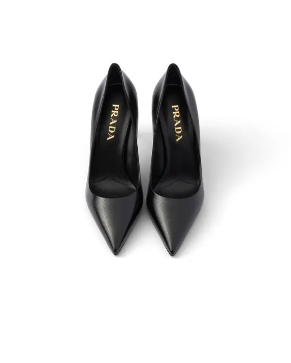 Prada Patent Saffiano Leather Pumps - Black