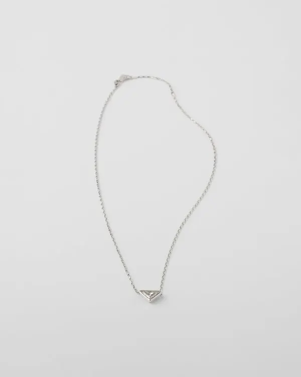 Prada Eternal Gold Pendant Necklace - White Gold/ White