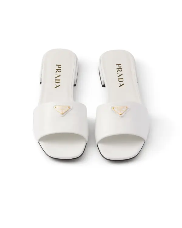 Prada Saffiano Patent Leather Slides
