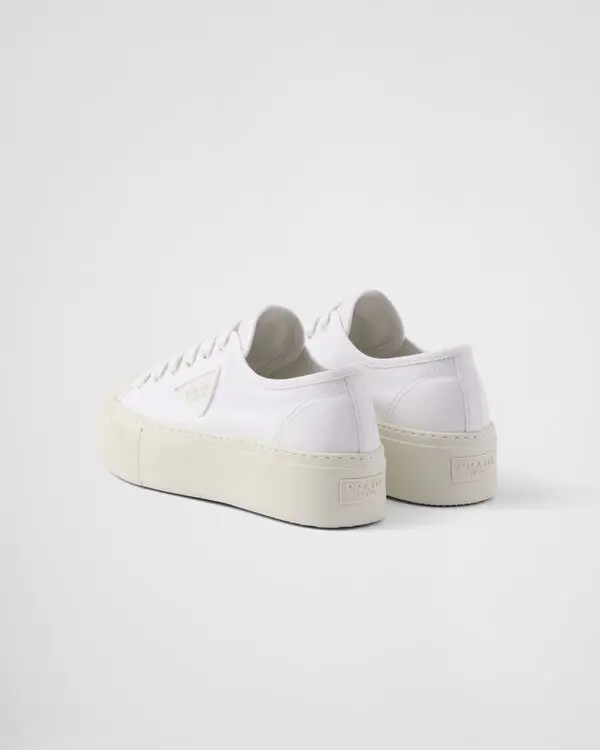 Prada Double Wheel Re-Nylon Gabardine Sneakers - White