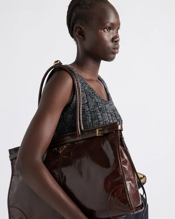 Prada Extra-large Leather Handbag - Brown