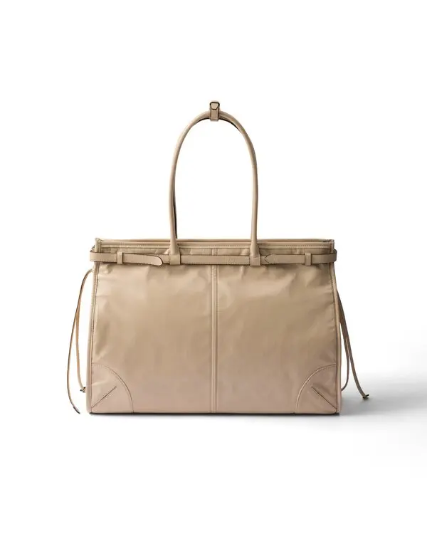 Prada Bonnie Extra-large Leather Handbag - Neutral