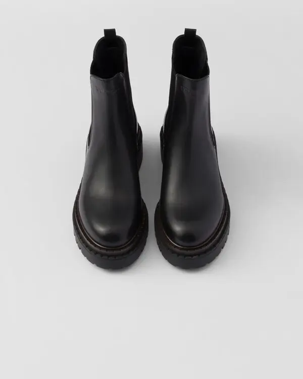 Prada Leather Chelsea Boots - Black | Editorialist