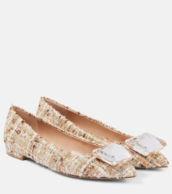 GIANVITO ROSSI Jaipur Bouclé Ballet Flats
