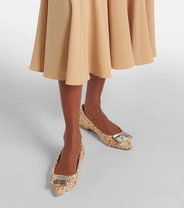GIANVITO ROSSI Jaipur Bouclé Ballet Flats