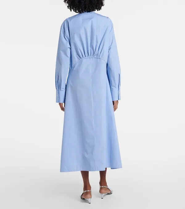JIL SANDER Pinstripe Cotton Shirt Dress
