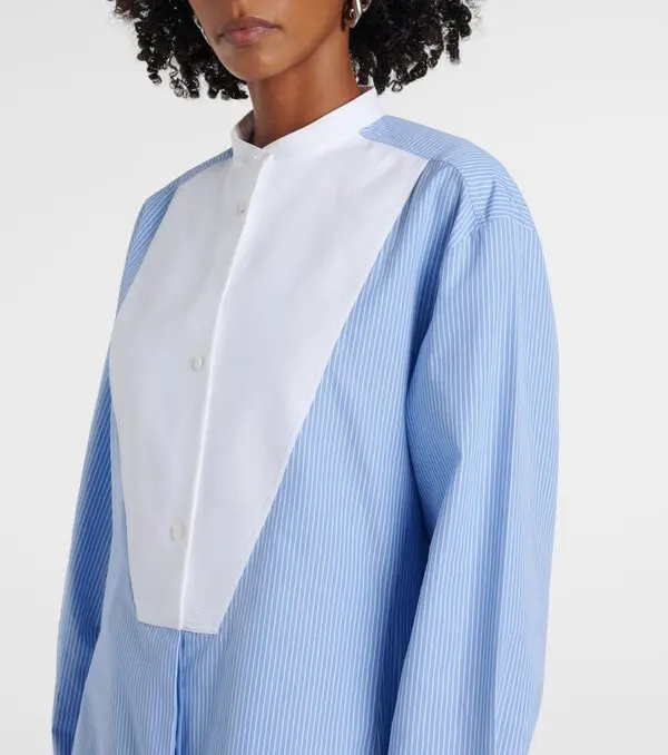 JIL SANDER Pinstripe Cotton Shirt Dress