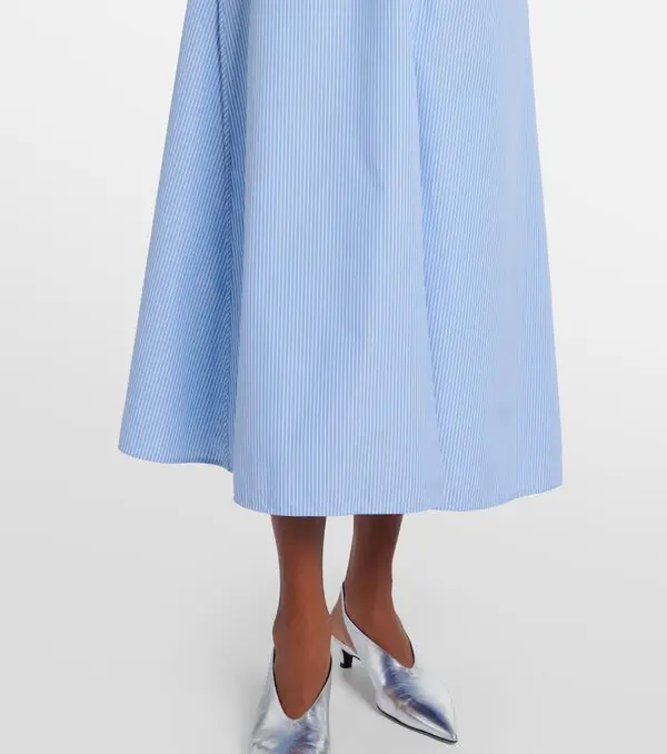 JIL SANDER Pinstripe Cotton Shirt Dress