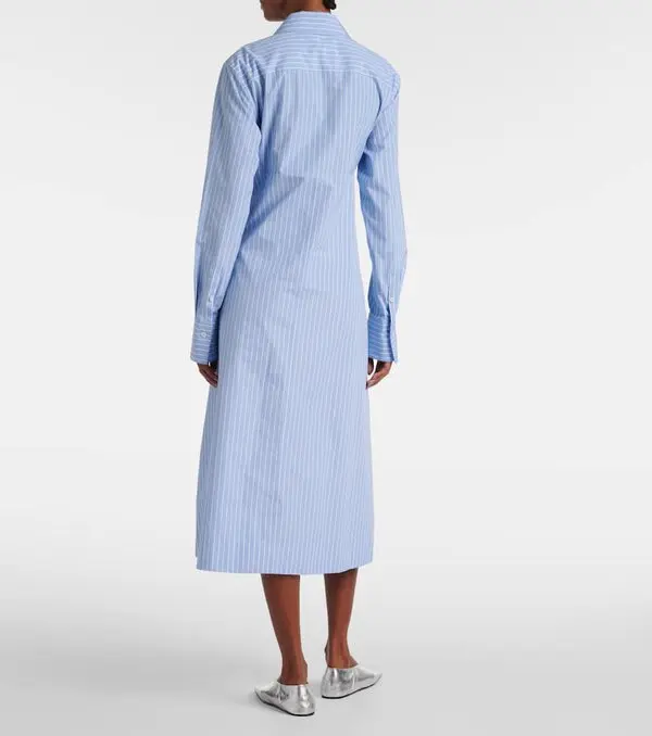 JIL SANDER Pinstripe Cotton Shirt Dress