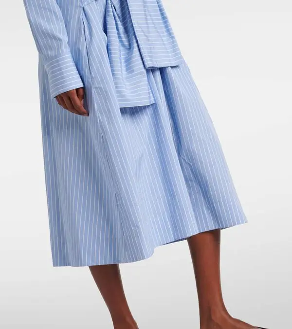JIL SANDER Pinstripe Cotton Shirt Dress