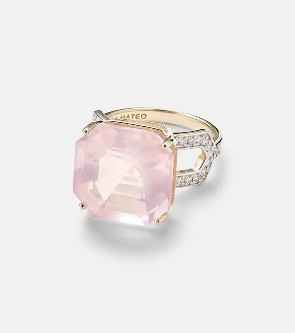 Mateo 14kt Ring With Topaz And Diamonds - Gold