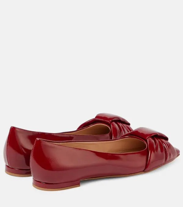 GIANVITO ROSSI Paradì Patent Leather Ballerinas - Red