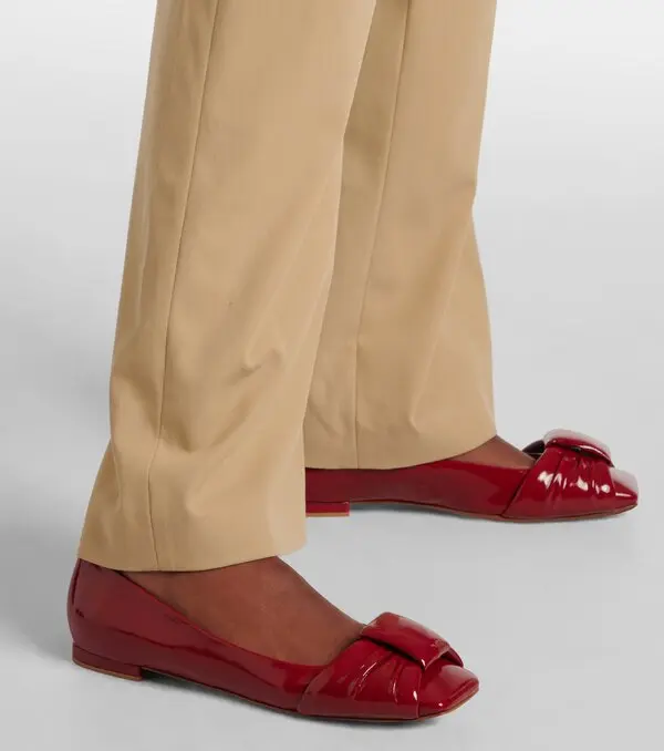 GIANVITO ROSSI Paradì Patent Leather Ballerinas - Red