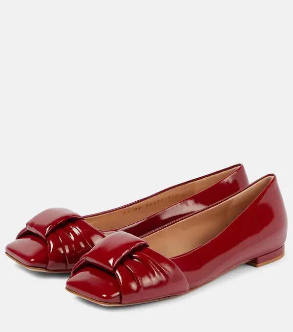 GIANVITO ROSSI Paradì Patent Leather Ballerinas - Red