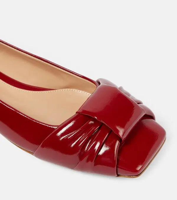 GIANVITO ROSSI Paradì Patent Leather Ballerinas - Red