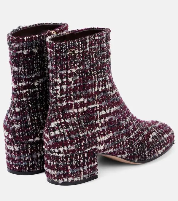 GIANVITO ROSSI 45 Bouclé Ankle Boots - Red