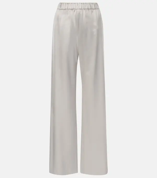 Valentino Garavani Wide-leg Silk Satin Pants - Grey
