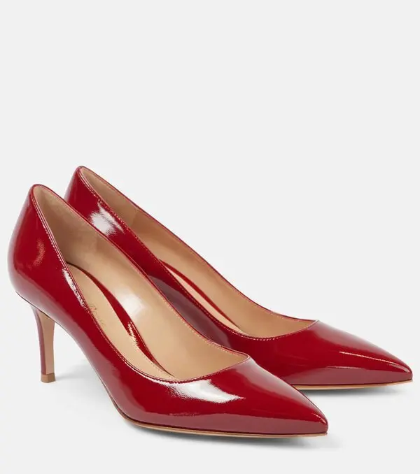 GIANVITO ROSSI 70 Patent Leather Pumps - Red
