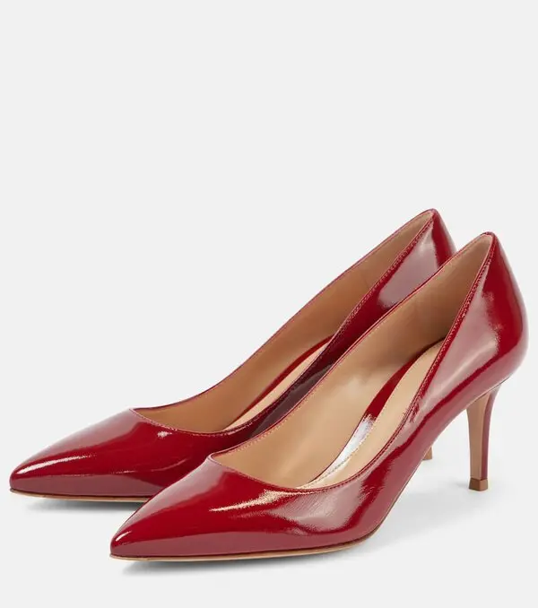 GIANVITO ROSSI 70 Patent Leather Pumps - Red
