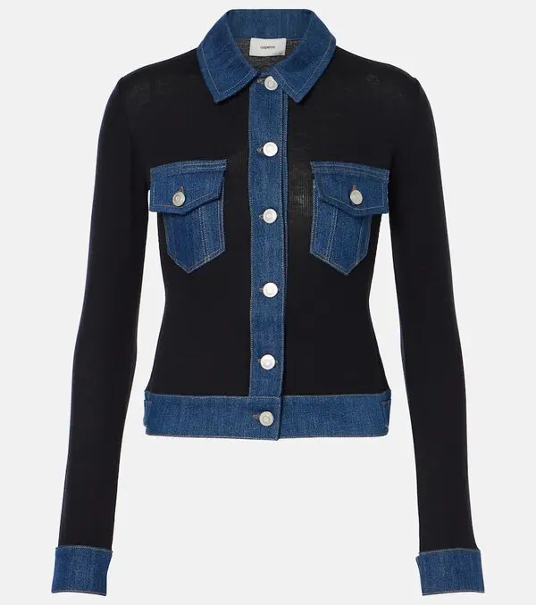 Coperni Denim-trimmed Top - Black