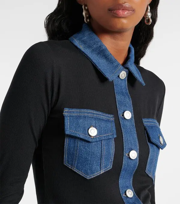 Coperni Denim-trimmed Button-up Top