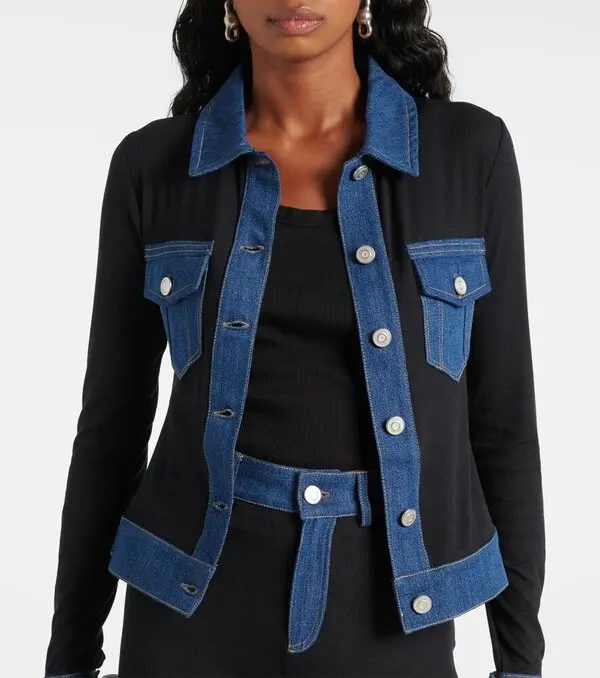 Coperni Denim-trimmed Button-up Top