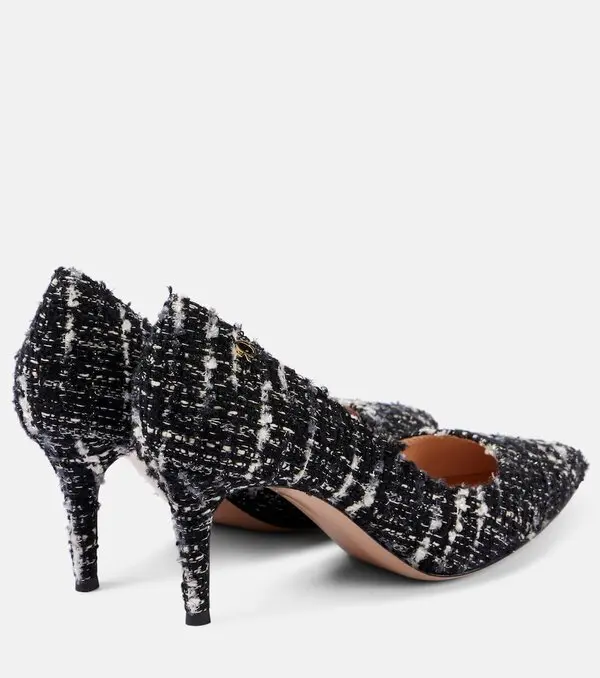 GIANVITO ROSSI 70 Bouclé Pumps - Black