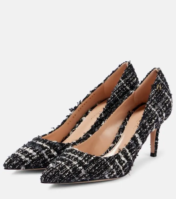 GIANVITO ROSSI 70 Bouclé Pumps - Black