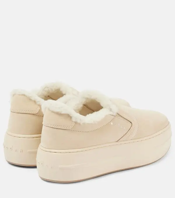 Hogan Skyscraper Suede Platform Sneakers - White
