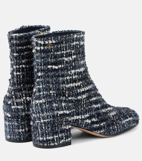 GIANVITO ROSSI 45 Bouclé Ankle Boots - Blue