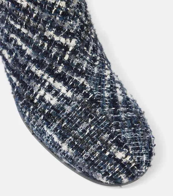 GIANVITO ROSSI 45 Bouclé Ankle Boots - Blue