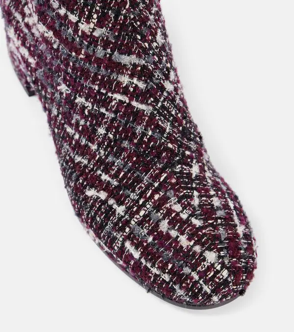 GIANVITO ROSSI 45 Bouclé Ankle Boots - Red