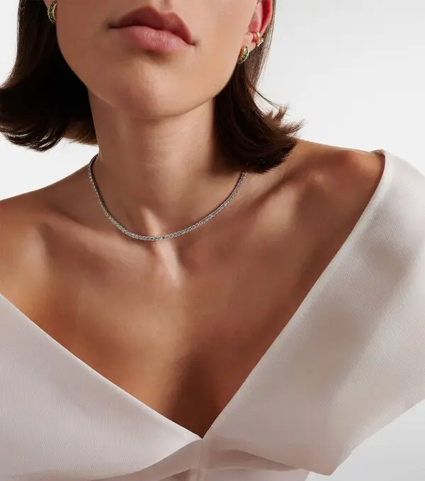 ANITA KO Hepburn Large Diamond Choker In 18kt White Gold