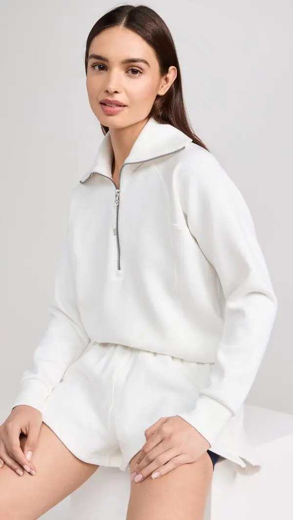 Spanx Spnax Airessentials Half Zip Sweatshirt - Powder